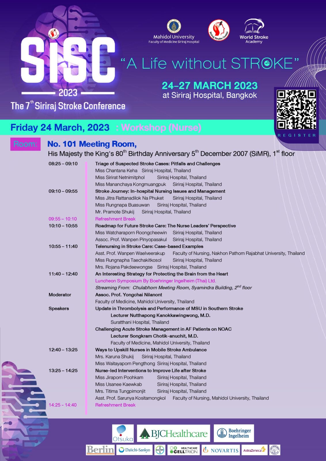 Highlighted Topics และกำหนดการงาน SiSC 2023 – Siriraj Stroke Center