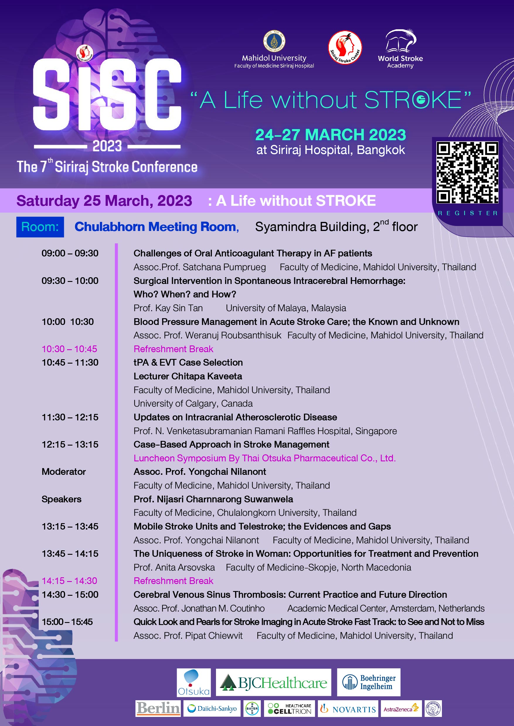 Highlighted Topics และกำหนดการงาน SiSC 2023 – Siriraj Stroke Center