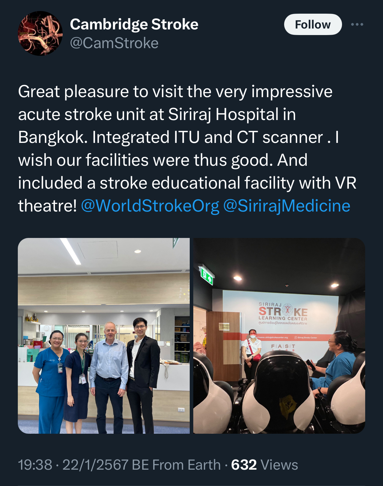 ต้อนรับ Prof. Hugh S. Markus จาก University of Cambridge, UK เยี่ยมชมศูนย์ฯ – Siriraj Stroke Center